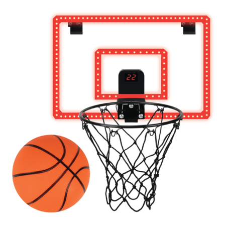 MinnARK Over-the-Door Basketball Hoop w/ LED Lights & Sounds: Single ...