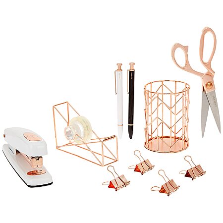 10-piece U Brands Rose Gold Desk Accessory Kit $10.57 + Free Shipping w ...