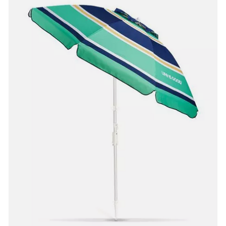 7' Life is Good Tilting Sand Anchor Umbrella w/ Towel Hook & Carry Bag ...