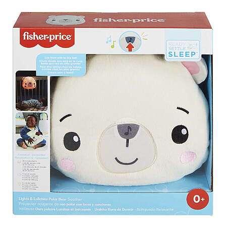 Fisher-Price Lights & Lullabies Plush Polar Bear Soother Crib Sound ...
