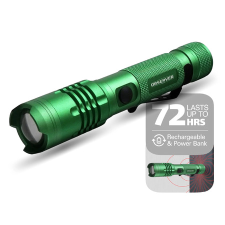 Observer Tools 1000 Lumen LED IP65 Rechargeable Flashlight & Power Bank ...