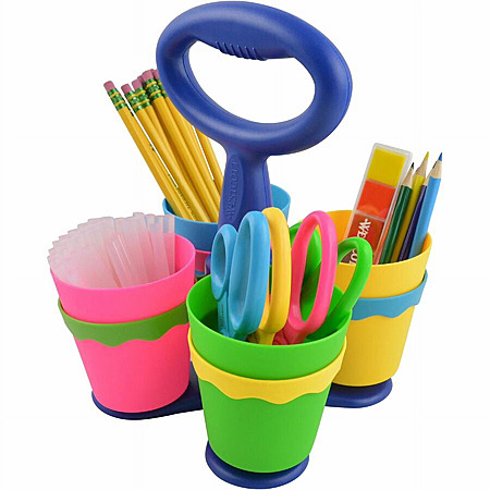 24-Count 5" Westcott Kids' Pointed Scissors + Caddy w/ Removable Cups ...