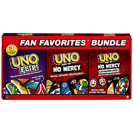 UNO Card Game Bundle: Flip + Show ‘Em No Mercy + Expansion Pack $10 ...