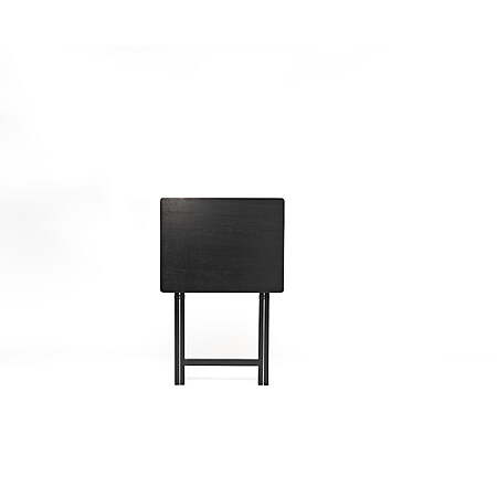 Set of 2 Mainstays Modern Indoor Rubberwood Folding Tray Table (Black ...