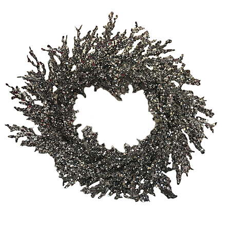 24" Holiday Time Square Sequin Christmas Wreath (Silver) $3.50 + Free S ...
