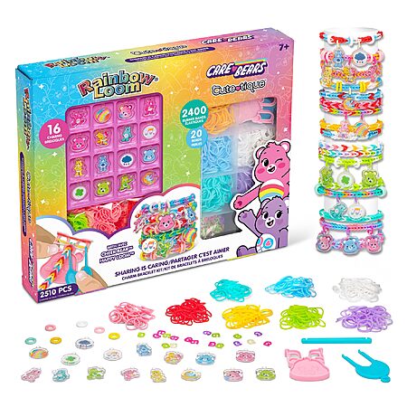 16-Charm Rainbow Loom Care Bears Cutetique: DIY Rubber Band Bracelet ...