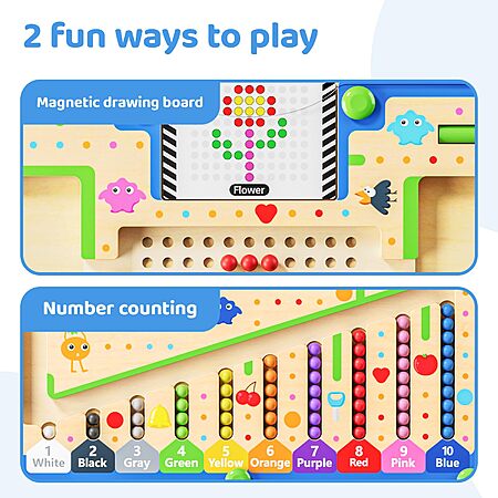 Montessori Number & Shape Puzzle Busy Board for Fine Motor Skills ...