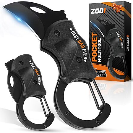 3.94" ZOOI Carabiner Folding Pocket Knife Multi-Tool (Father's Day or ...