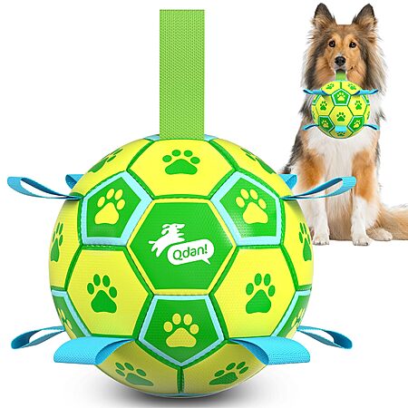 8" QDAN Water-Resistant Soccer Ball Dog Toy w/ Tug Tabs from $9.87 ...