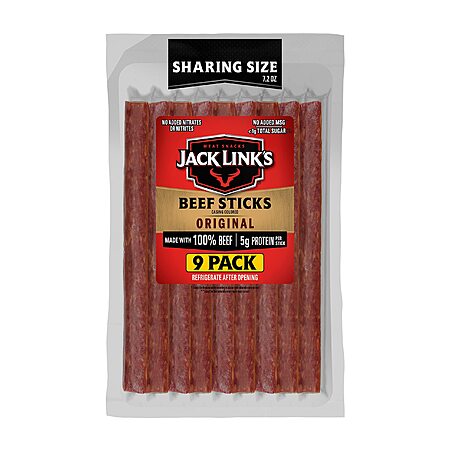 9-Count 7.2-Oz Jack Link's Original Beef Sticks - 2024-04-05