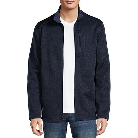 Men's Apparel: George Men's Full Zip Fleece Sweater Jacket or Peached ...