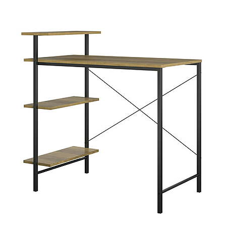 Mainstays Side Storage Desk (Brown, White) $40 + free shipping - 2022-08-26