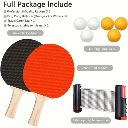 10-Piece Table Tennis Ping Pong Set $13.99 + $3 Shipping
