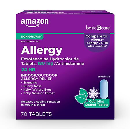 70-Count Amazon Basic Care Allergy Relief Tablet $15.13 + Free Shipping ...