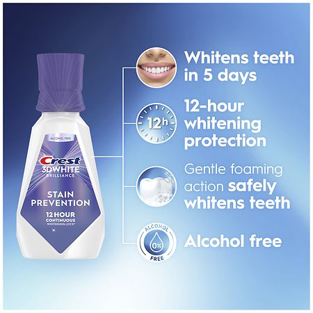 16oz Crest 3D White Brilliance Stain Prevention Whitening Mouthwash $5 ...