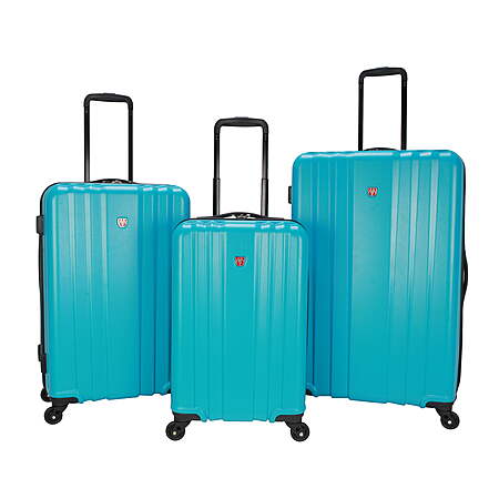 3-Piece Moda ABS Teal Hardside Luggage Set (28" & 24" Checked Luggage ...