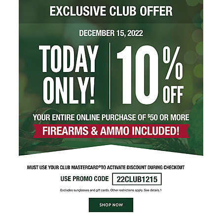 Cabela’s and Bass Pro Club Mastercard - 10% off all orders $50 ...