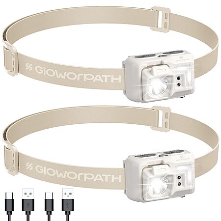 GloworPath Led Headlamp Rechargeable, Super Bright Headlight Flashlight ...
