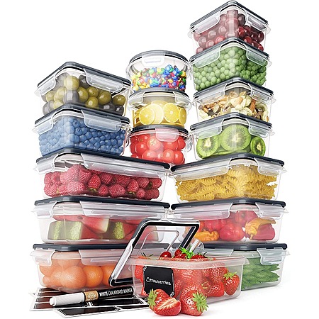 Food storage containers with lids - Pack of 16 Tupperware set with ...