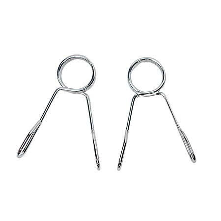 Tru Grit Fitness Pair of Chrome Olympic Spring Barbell Weight Collars ...