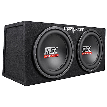 Open Box: MTX Terminator 1200W 2-Ohm Dual 12" Subwoofers w/ Sealed Box ...
