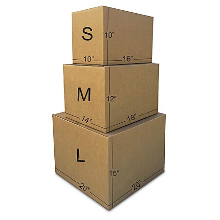Amazon Basics Cardboard Moving Boxes in Small, Medium, and Large Sizes ...
