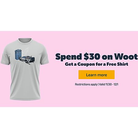 Woot! Offer: Spend $30+ In Single Transaction, Get Woot! T-Shirt - 2024 ...