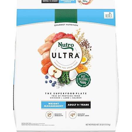 30-lb Nutro Ultra Dry Dog Food (various) + Dog Treats (various) + $30 ...