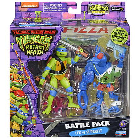 2-Count Teenage Mutant Ninja Turtles Mutant Mayhem Battle Pack Leo vs ...