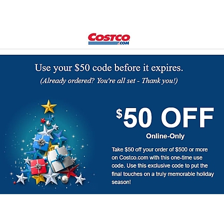 $50 off $500 coupon | online only | Check your emails $450 - 2026-01-10