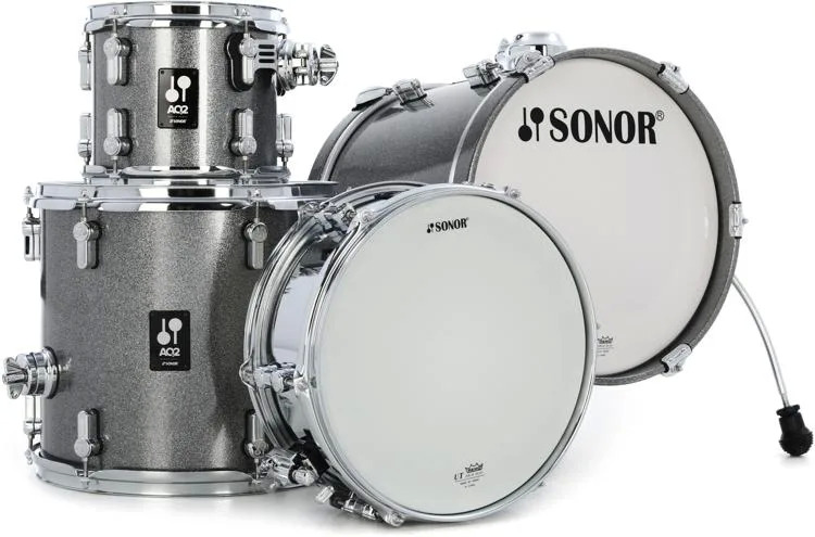 Sonor AQ2 Martini 4-Piece Shell Packs w/ Snare (Titanium Quartz Lacquer/Aqua Silver Burst) $499