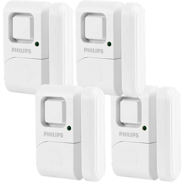 4-Pack Philips Battery-Operated Magnetic Wireless Personal Security ...