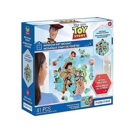 41-Piece Disney Pixar Toy Story Make It Real Window Art Mosaic Reusable ...