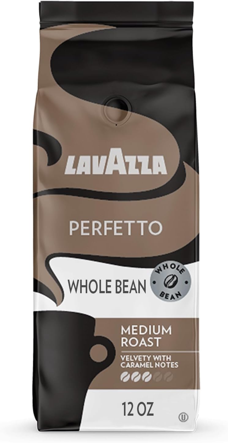 Lavazza Perfetto Whole Bean Coffee Blend Dark Roast , 12 Ounce 100% Arabica, Full-bodied dark ...
