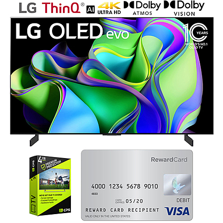 LG OLED evo C3 42" HDR 4K Smart OLED TV (2023) w/ 4 Yr Warranty + $50 ...