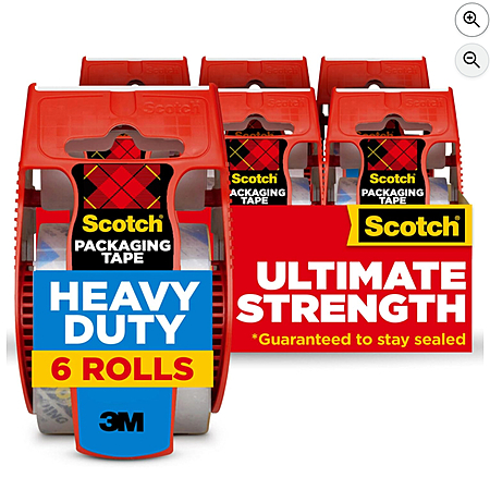 6-Count Scotch Heavy Duty Packaging Tape (Clear; 1.88" x 22.2yd) - 2025 ...