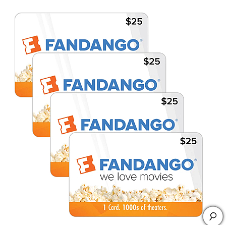 Costco Members: $100 (4x $25) Fandango E-Gift Card - 2025-12-20