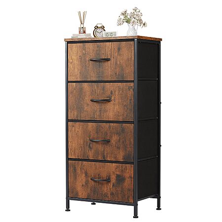 Atilioo Dresser for Bedroom with 4 Drawers, Anti-Tip Tall Fabric Chests ...