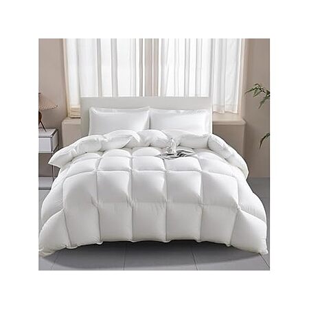 King Size Luxury 100% Organic Cotton All Season Feather Down Fiber ...