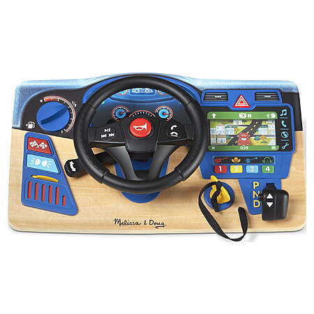 Melissa & Doug Vroom & Zoom Interactive Wooden Dashboard Steering Wheel ...