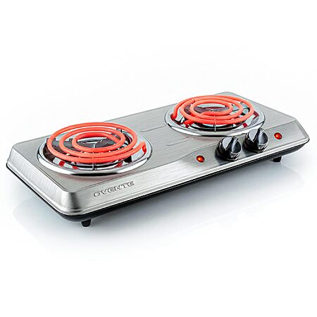 OVENTE Electric Countertop Double Burner, 1700W Cooktop with 6" and 5. ...