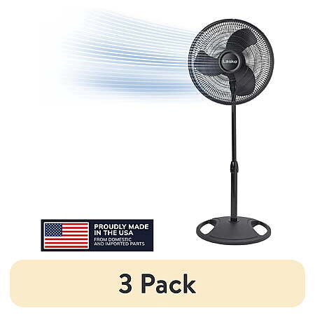 3-Pk Lasko 16" Oscillating Pedestal Fan (Black or White) - 2026-06-21