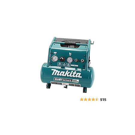 Makita MAC320Q Quiet Series 1-1/2 HP, 3 Gallon, Oil-Free, Electric Air ...