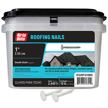 Grip-Rite 1-in Electro-galvanized Roofing Nails 10lbs tub - Lowes YMMV ...