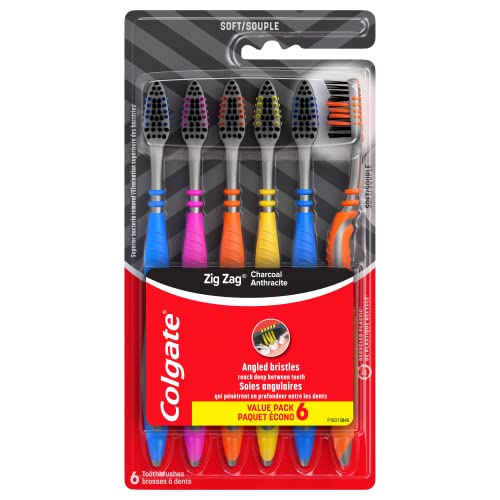 6-Count Colgate Zig Zag Charcoal Toothbrushes (Soft) $4.53 w/ S&S ...