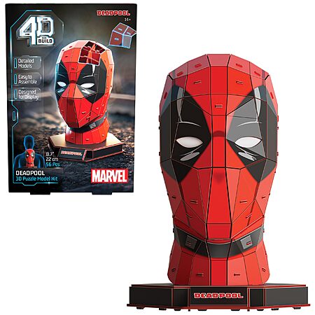 56-Pieces 4D Build Marvel Deadpool 3D Puzzle Model Kit w/ Stand $9 ...