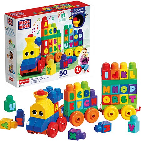 50-Piece Mega Bloks ABC Musical Train $10 + Free Shipping w/ Prime or ...