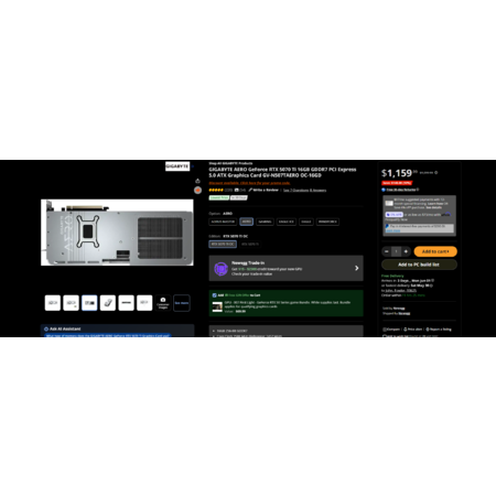 GIGABYTE AERO GeForce RTX 5070 Ti 16GB GDDR7 $909 $909.99 - 2026-05-29
