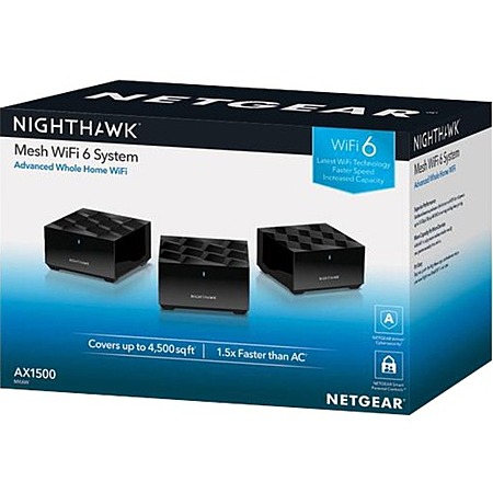 Netgear Nighthawk MK6W Dual-Band WiFi 6 AX1500 Mesh Router + 2 ...