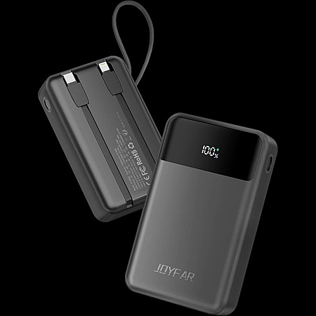 30,000mAh JOYFAR Portable PowerBank w/ 2 Built in Cables + 22.5W USB-C ...